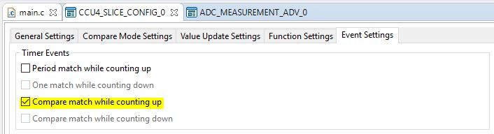 Adc Triggered Through Pwm Rising Edge Infineon Developer Community