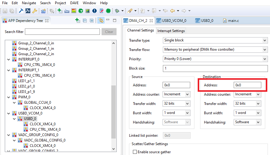 DMA destination address for USB VCOM, xmc4500 with... - Infineon ...