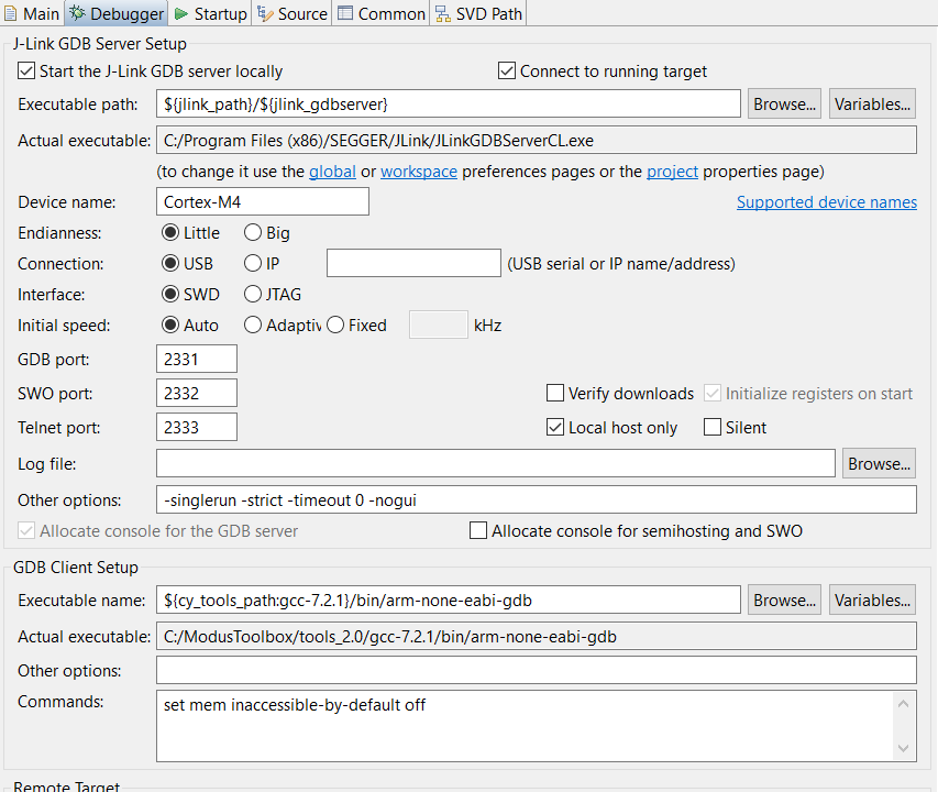 Solved Modustoolbox Ide Not Starting Debug Session Infineon Developer Community 