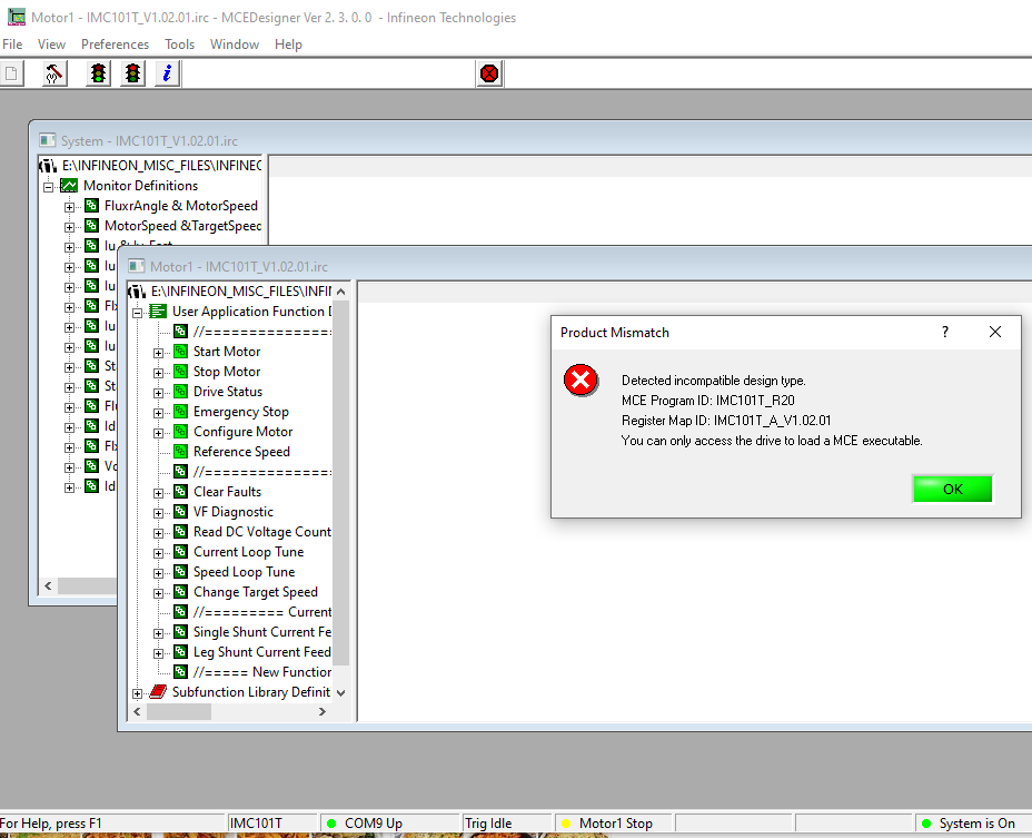 Solved: "MCE designer cannot connect" EVAL-M1-101T ..(did ... - Infineon Developer Community