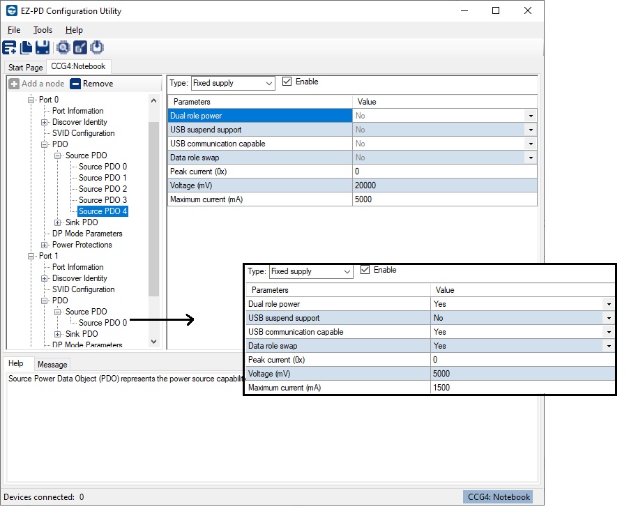 Solved: Configure CYPD4226-40LQXIT to supply 5V 1.5A max o ...