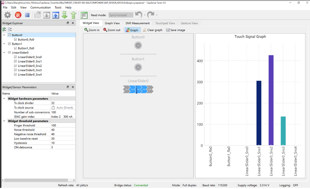 PSoC6 CapSense UART Tuner Sample Project in ModusT... - Infineon Developer Community