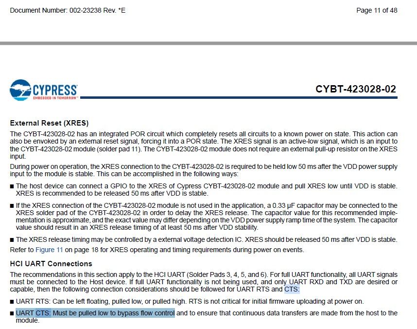 Solved: CYBT-423028 HCI Uart: how to resynchronize HCI UAR... - Infineon Developer Community