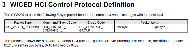 Solved: HCI Commands explanation - Infineon Developer Community