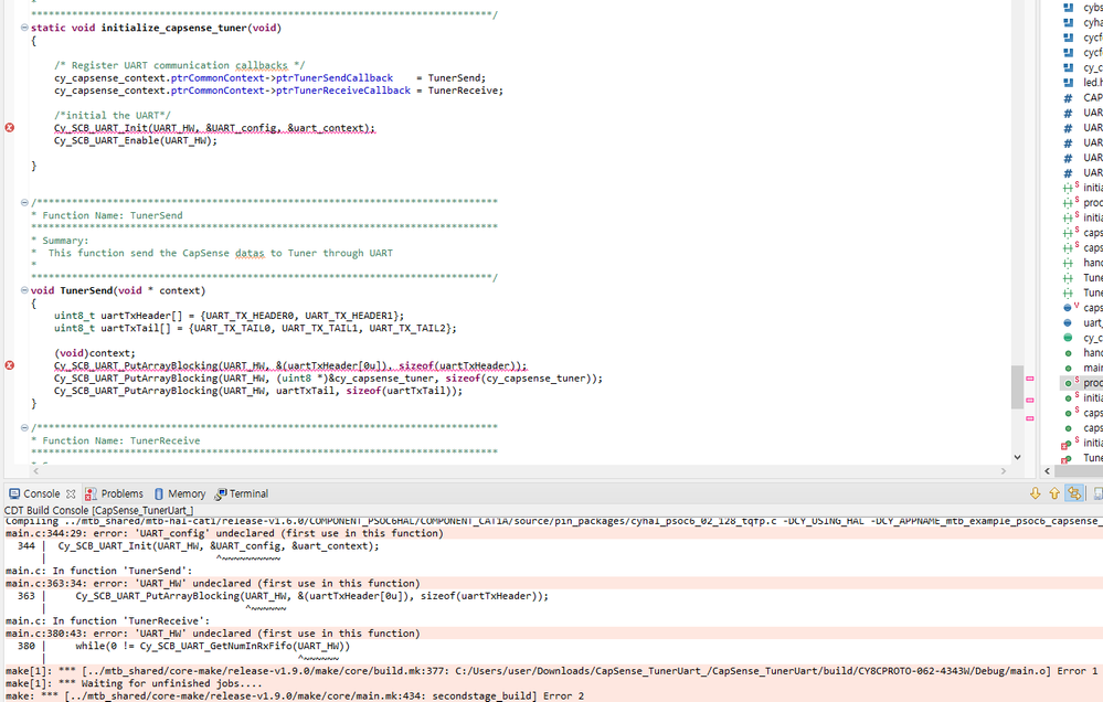 PSoC6 CapSense UART Tuner Sample Project in ModusT... - Infineon Developer Community