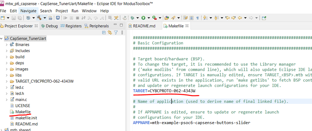 PSoC6 CapSense UART Tuner Sample Project in ModusT... - Infineon Developer Community