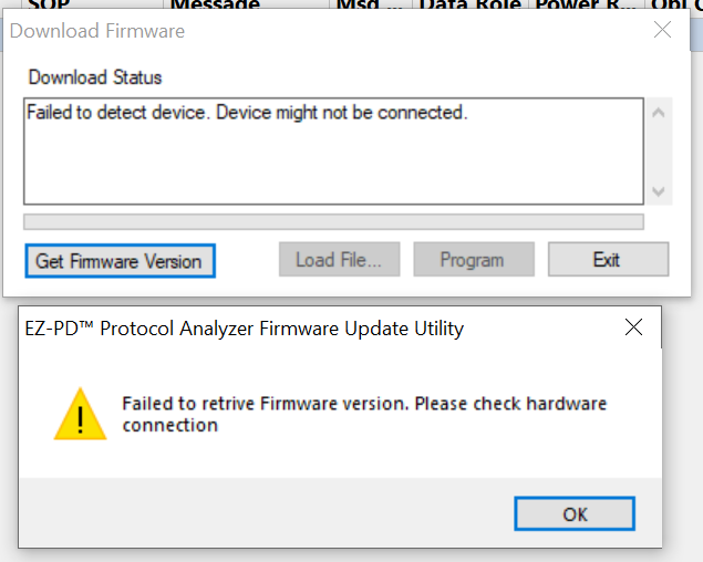 Solved: CY4500 failed to detect device for upgrade firmwar... - Infineon Developer Community