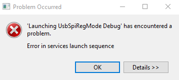 Solved: Debug Error: Error in services launch sequence - Infineon Developer Community