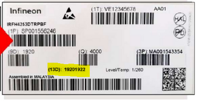 Solved: How to Check the Datecode - Infineon Developer Community
