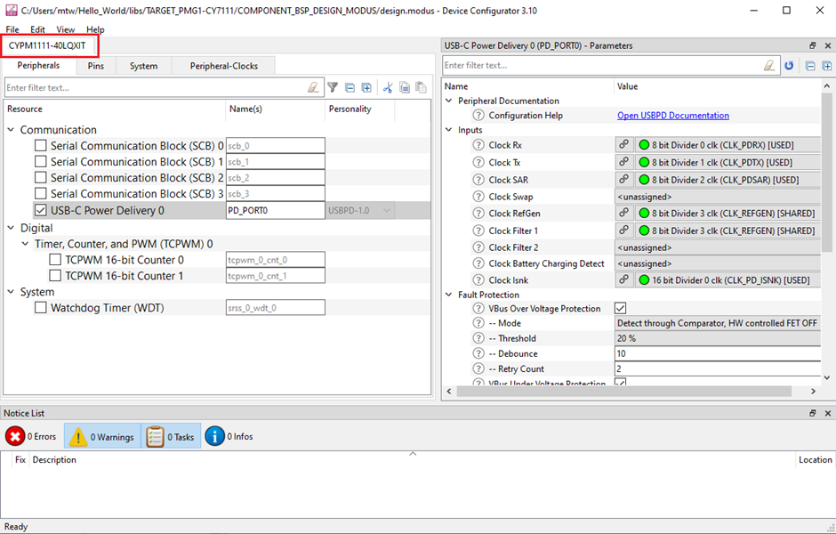 EZ-PD™ PMG1 MCUs: Port applications using ModusToo... - Infineon ...