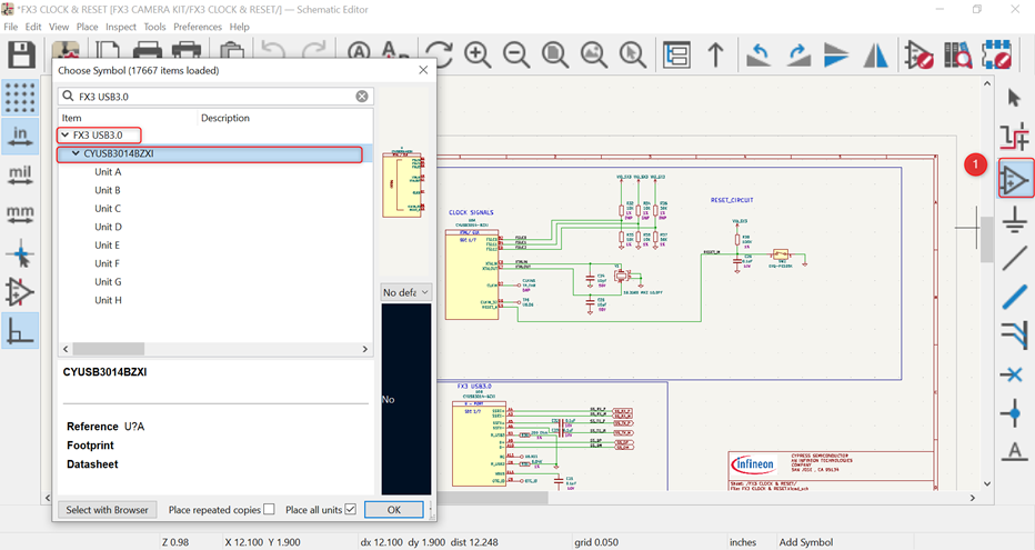 KiCad based schematic and layout for FX3 camera kit