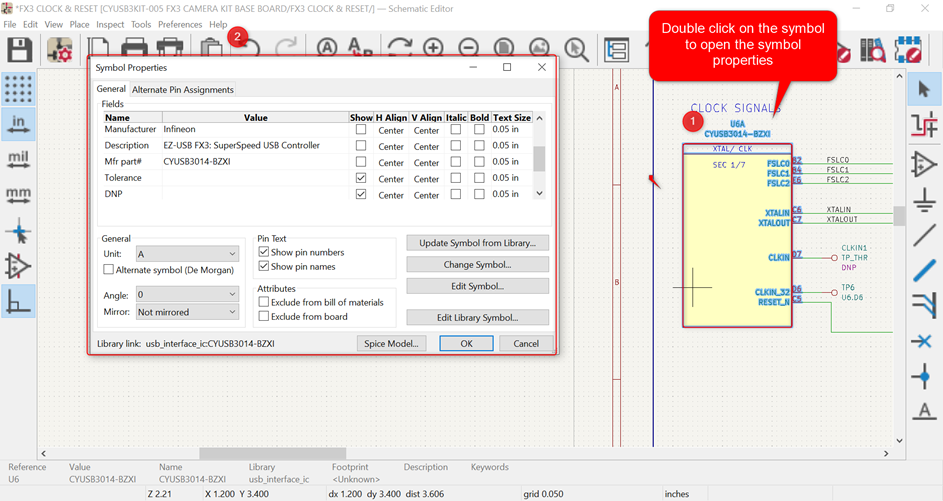 KiCad based schematic and layout for FX3 camera kit