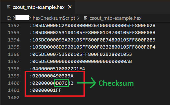 Checksum generation for ModusToolbox™ hex file - K... - Infineon Developer Community