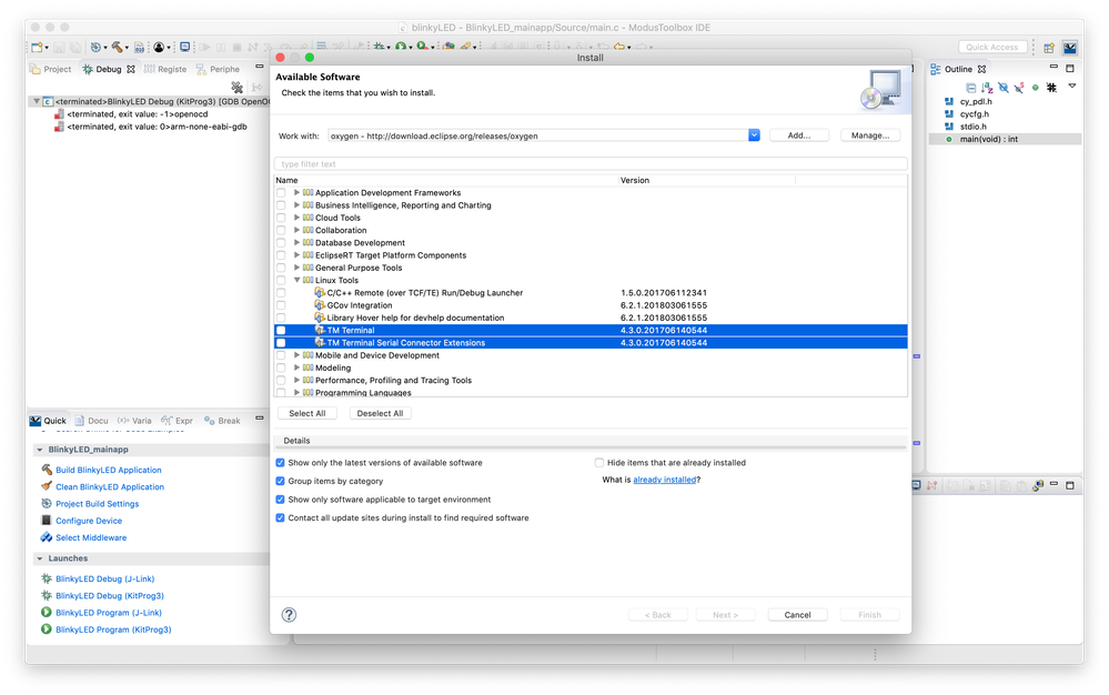 Solved: debug print on the console (video tutorial example... - Infineon Developer Community