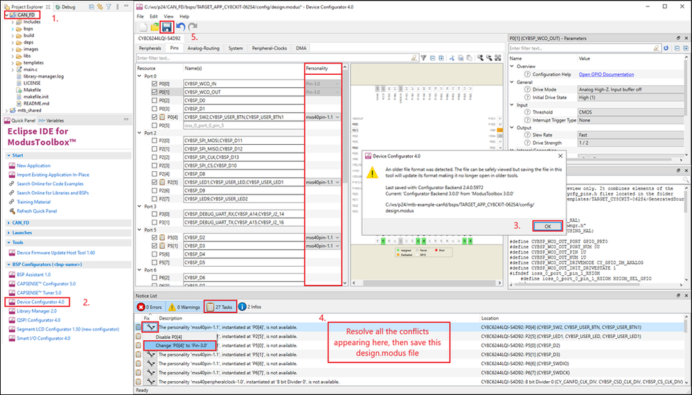 Migrating ModusToolbox™ applications from version ... - Infineon ...