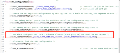Solved: TC387:SMU: use a software alarm trigger NMI(Non ma... - Infineon Developer Community