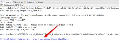 Solved: How to configure and compile AURIX SCR project - Infineon Developer Community