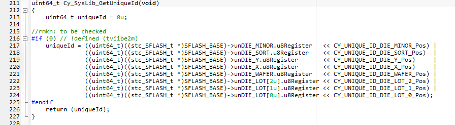 已解决 如何在软件里获取cyt2b75芯片的唯一id Infineon Developer Community