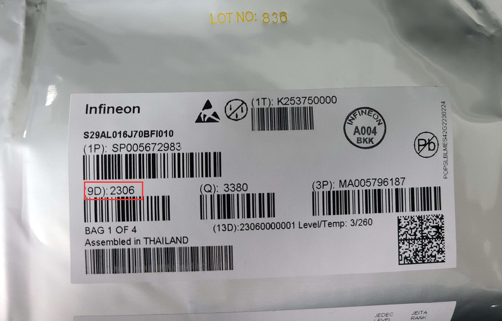 Solved: Why week code on label are not correspond with the... - Infineon Developer Community