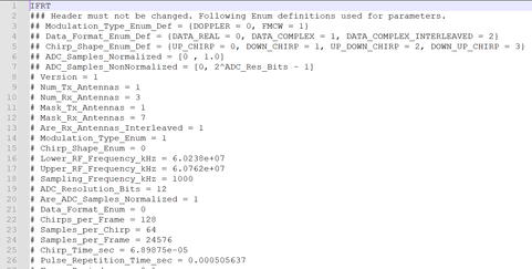 Solved: About JSON format BGT60TR13 - Infineon Developer Community