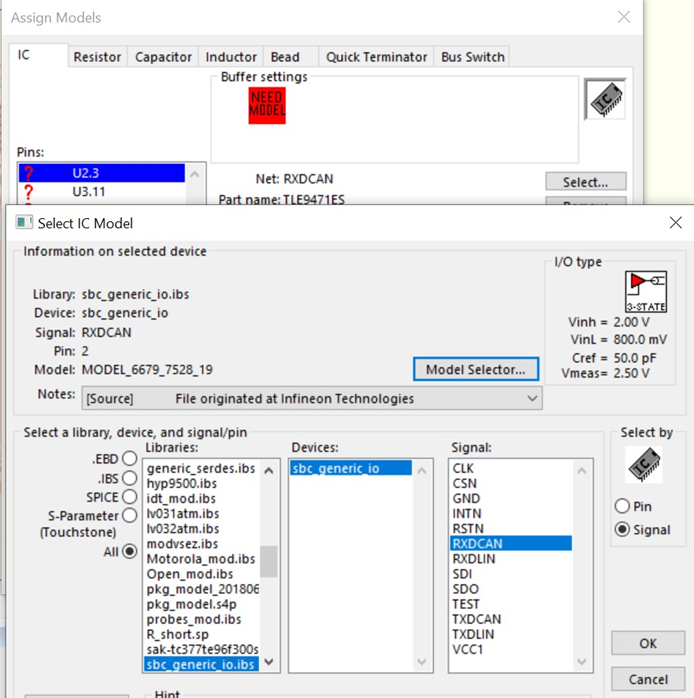 IBIS models: signal integrity