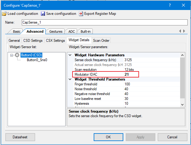 Solved: How to change the IDAC Value of PSOC6 Capsense... - Infineon Developer Community