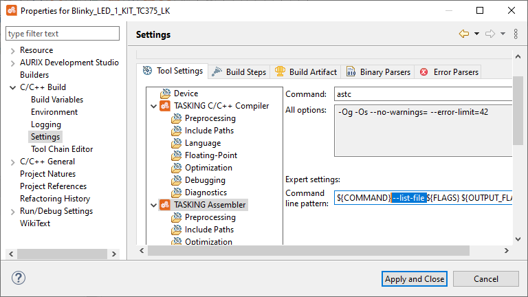 How To Create Lst Files With Taksing Compiler Infineon Developer