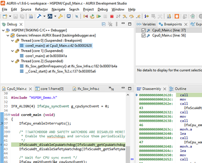 Solved: Multi-core debug, No source available for "core 2.... - Infineon Developer Community