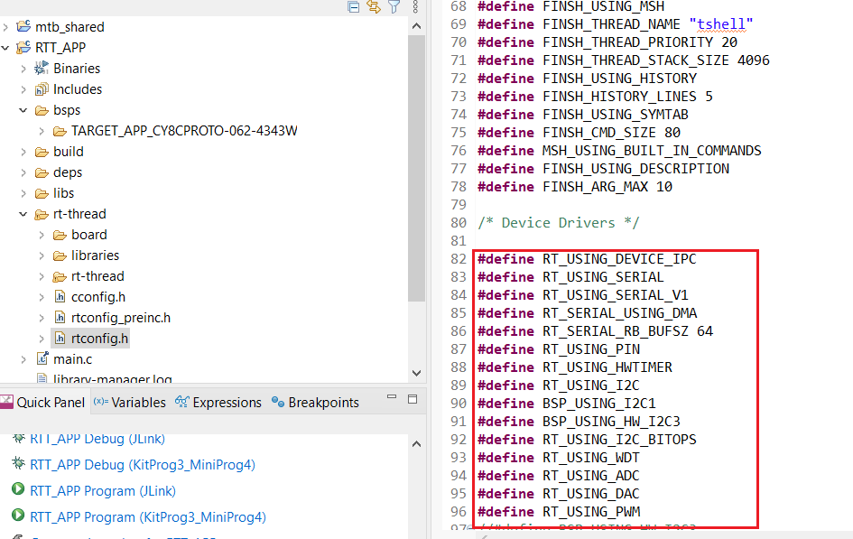 Porting RT-Thread to ModusToolbox - Infineon Developer Community