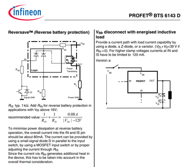 已解決：經典 PROFET 12V BTS6143D 電源開關負檢測電流 - Infineon Developer Community
