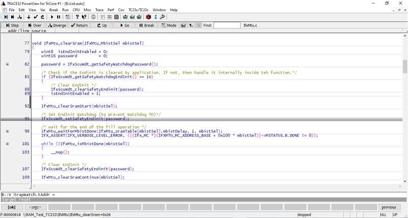 TC233_LP의 RAM 테스트 - Infineon Developer Community