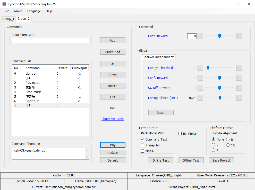Customized Simultaneous Chinese-English Voice Commands for PSoC 6 ...