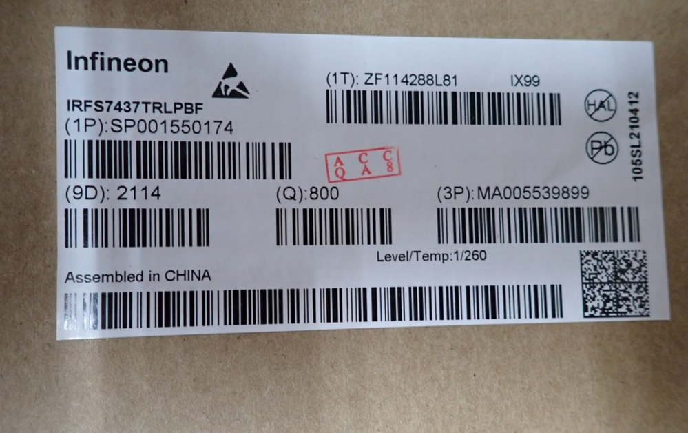 Solved: IRFS7437TRLPBF X-ray, different from font-X ray va ...