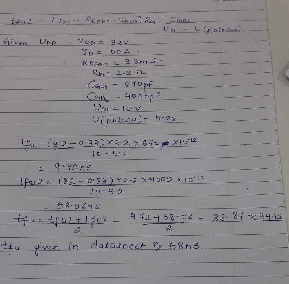 Solved: How to calculate fall time in Mosfet - Infineon Developer Community