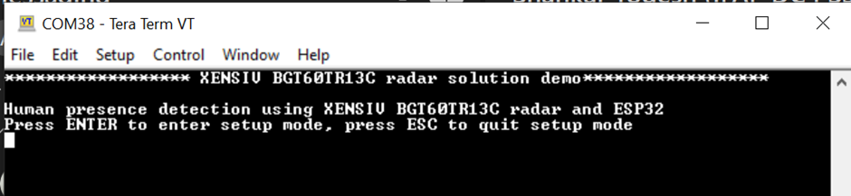Solution Demo Of Xensiv™ Bgt60tr13c Radar On Esp32 Infineon