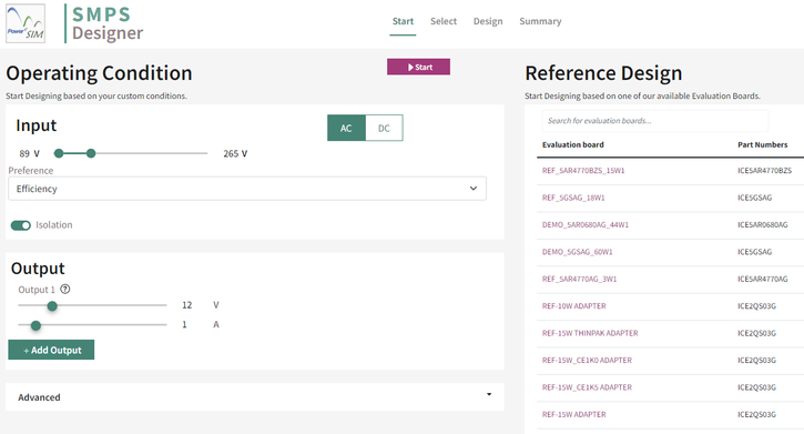 Infineon’s SMPS design tool “PowerEsim”