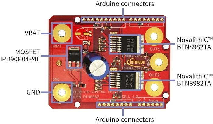 Arduino直流电机控制板 (DC Motor Control Shield) - Infineon Developer Community