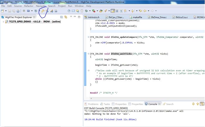TC275-D step开发板调试日志——初始项目-点亮流水灯 - Infineon Developer Community