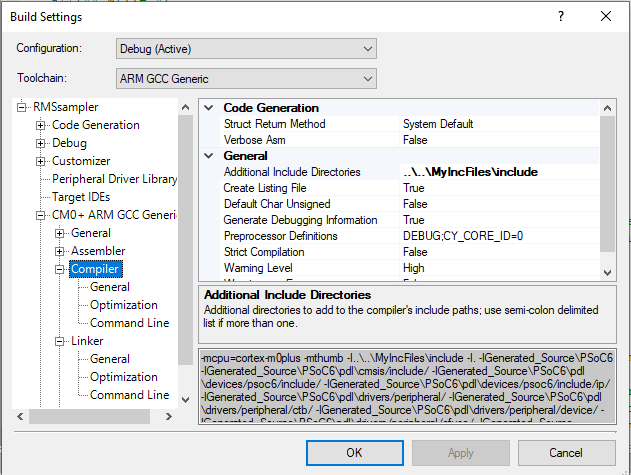 Solved: ipcf file does not export Additional Include Direc... - Infineon Developer Community