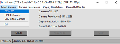 CX3 MIPI camera solution demo kit with the Sony IMX715 sensor