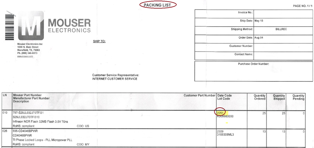 Difference between package assembly date code and mark & pack date code