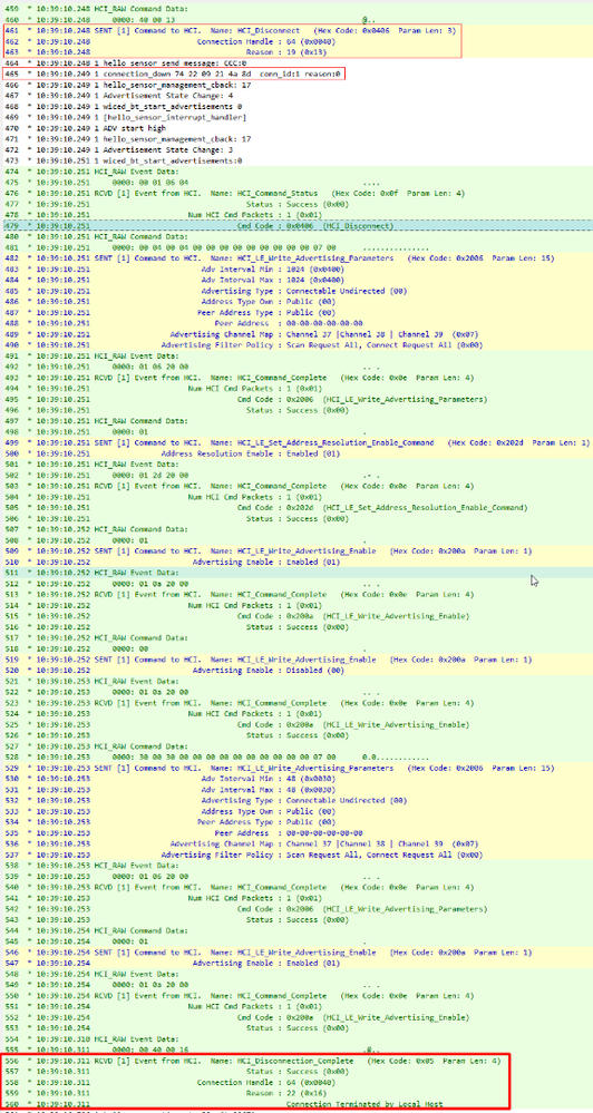 Solved: CYW20819 BLE Disconnect reason - Infineon Developer Community