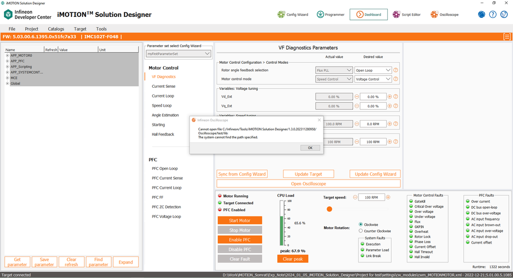 Solved: Oscilloscope by iMOTION Solution Designer problem - Infineon Developer Community