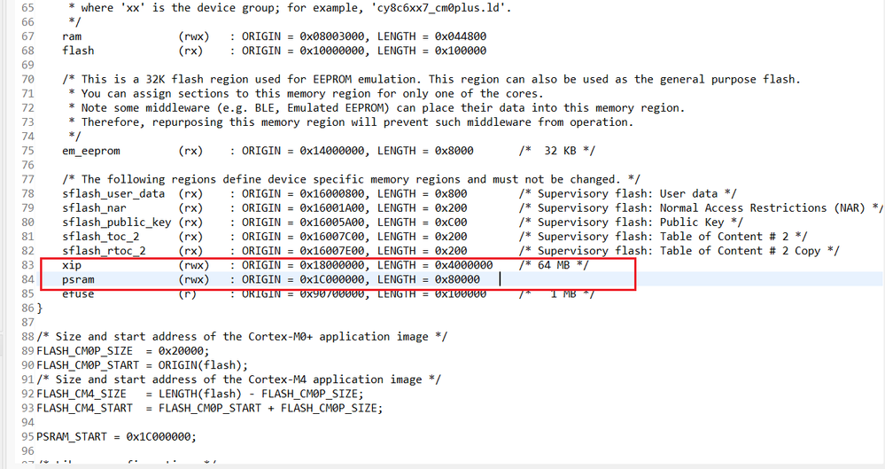 How to remove some section of PSoC6 Hex compiled b... - Infineon ...