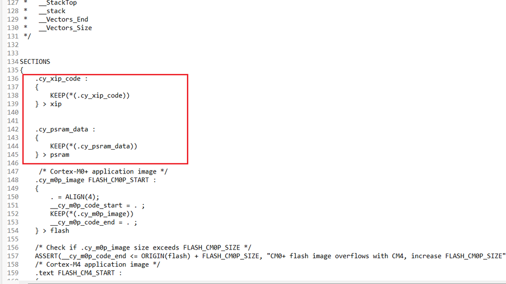 How to remove some section of PSoC6 Hex compiled b... - Infineon Developer Community