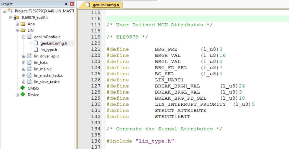 Change LIN baud rate in TLE9879QXA40_LIN_MASTER co... - Infineon ...