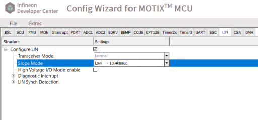 Change LIN baud rate in TLE9879QXA40_LIN_MASTER co... - Infineon Developer Community