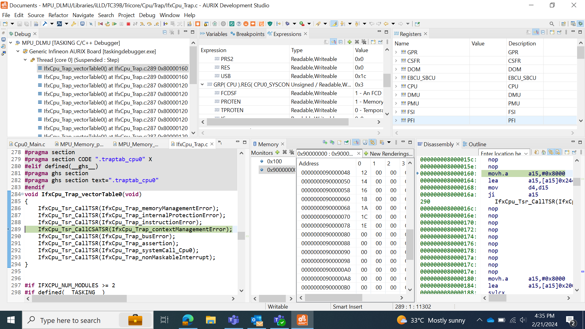 MPU memory protection for DLMU ram on tc3xx - Infineon Developer Community