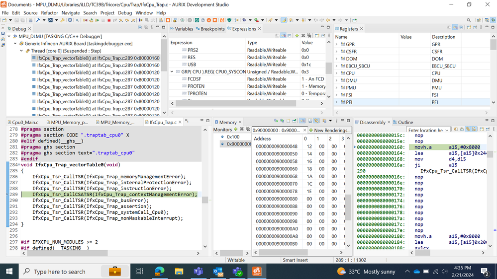 Solved Mpu Memory Protection For Dlmu Ram On Tc3xx Infineon